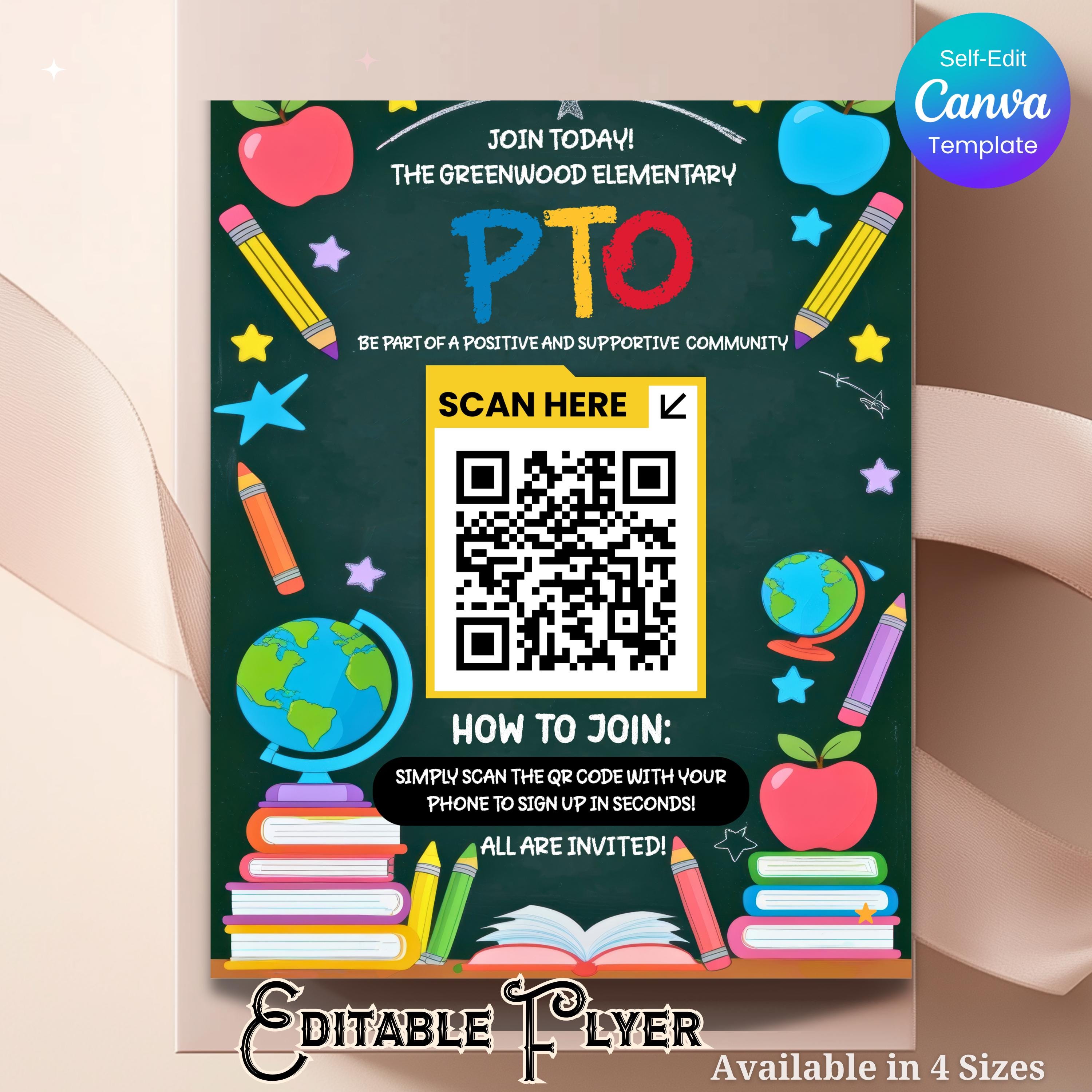 Editable Join the PTO Flyer Canva Template, Back-to-school Parent ...