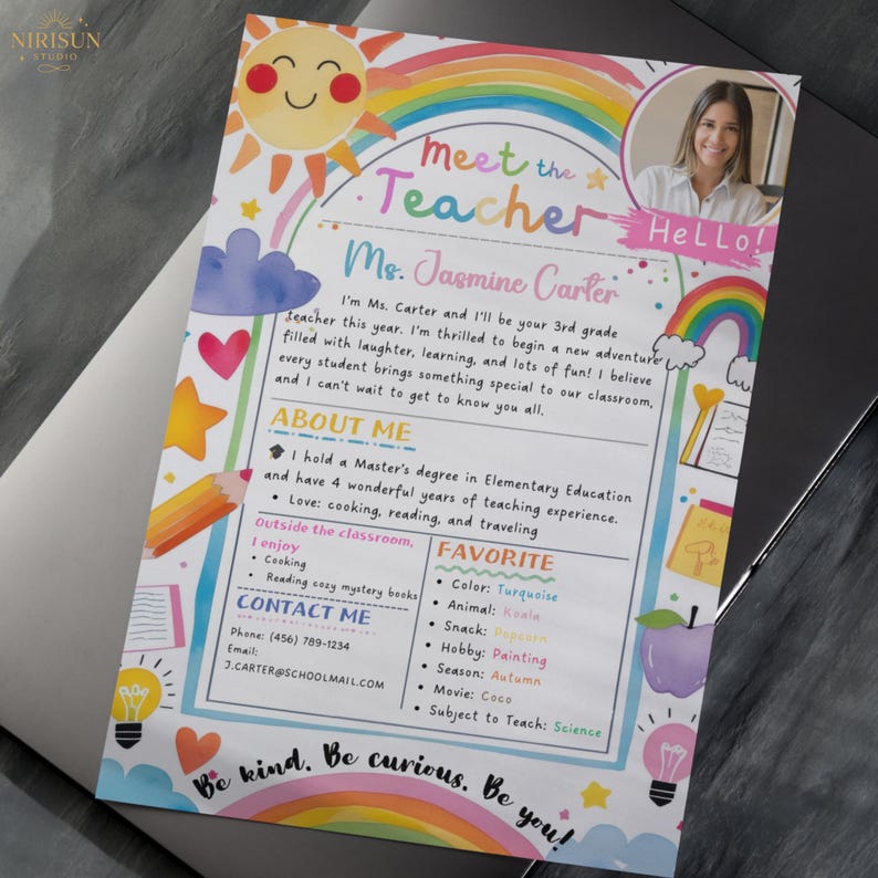 Meet the Teacher Template, Get to Know Teacher Kindergarten Flyer All ...