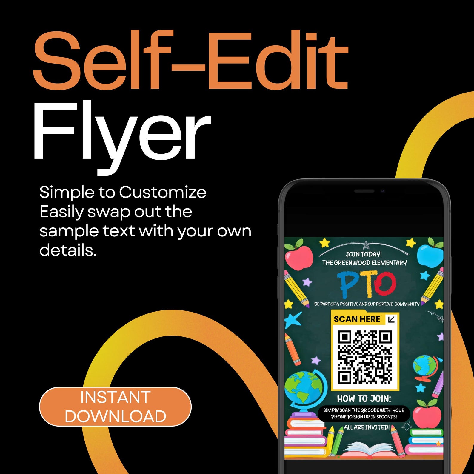 Editable Join the PTO Flyer Canva Template, Back-to-school Parent ...