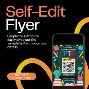 Editable Join the PTO Flyer Canva Template, Back-to-school Parent ...