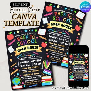 Back to School Flyer, School Open House Flyer, Editable School Flyer ...