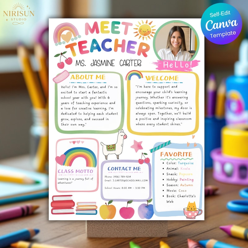 Meet the Teacher Template - Etsy