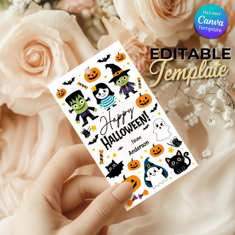 Happy Halloween Gift Tags: Trick or Treat Ghost Theme (printable Favor ...