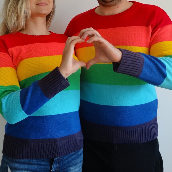 Rainbow Sweater - Etsy