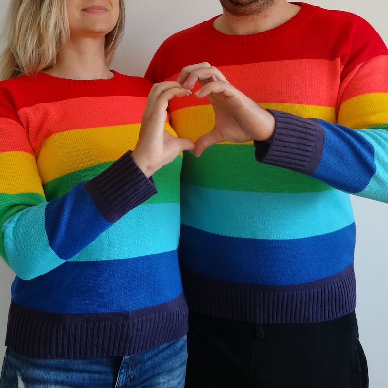 Rainbow Sweater - Etsy