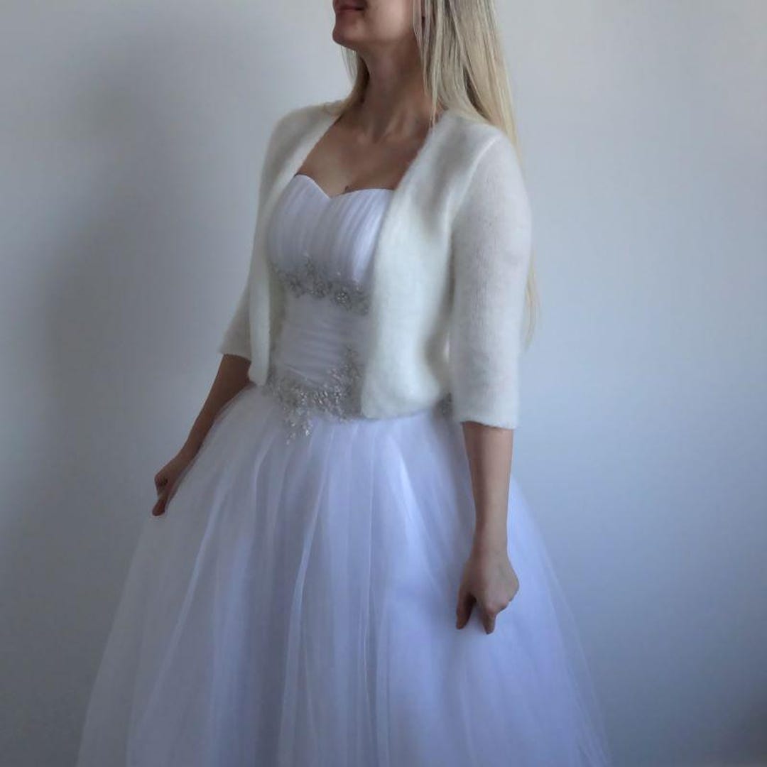 Fluffy Ivory Wedding Sweater, Ivory Bolero, Ivory Cape, Ivory Jacket ...