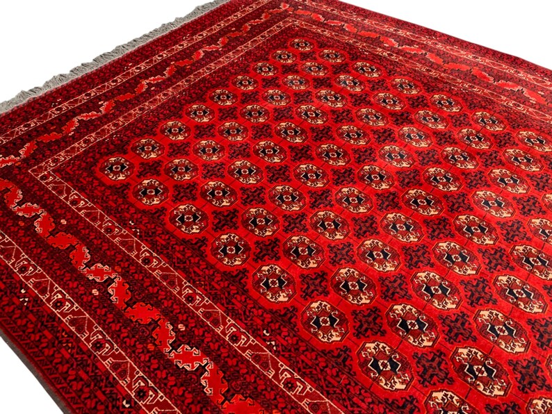 Antique 1970s Waziri Afghan Rug, 7x9 Red Wool Collectors Piece - Etsy UK