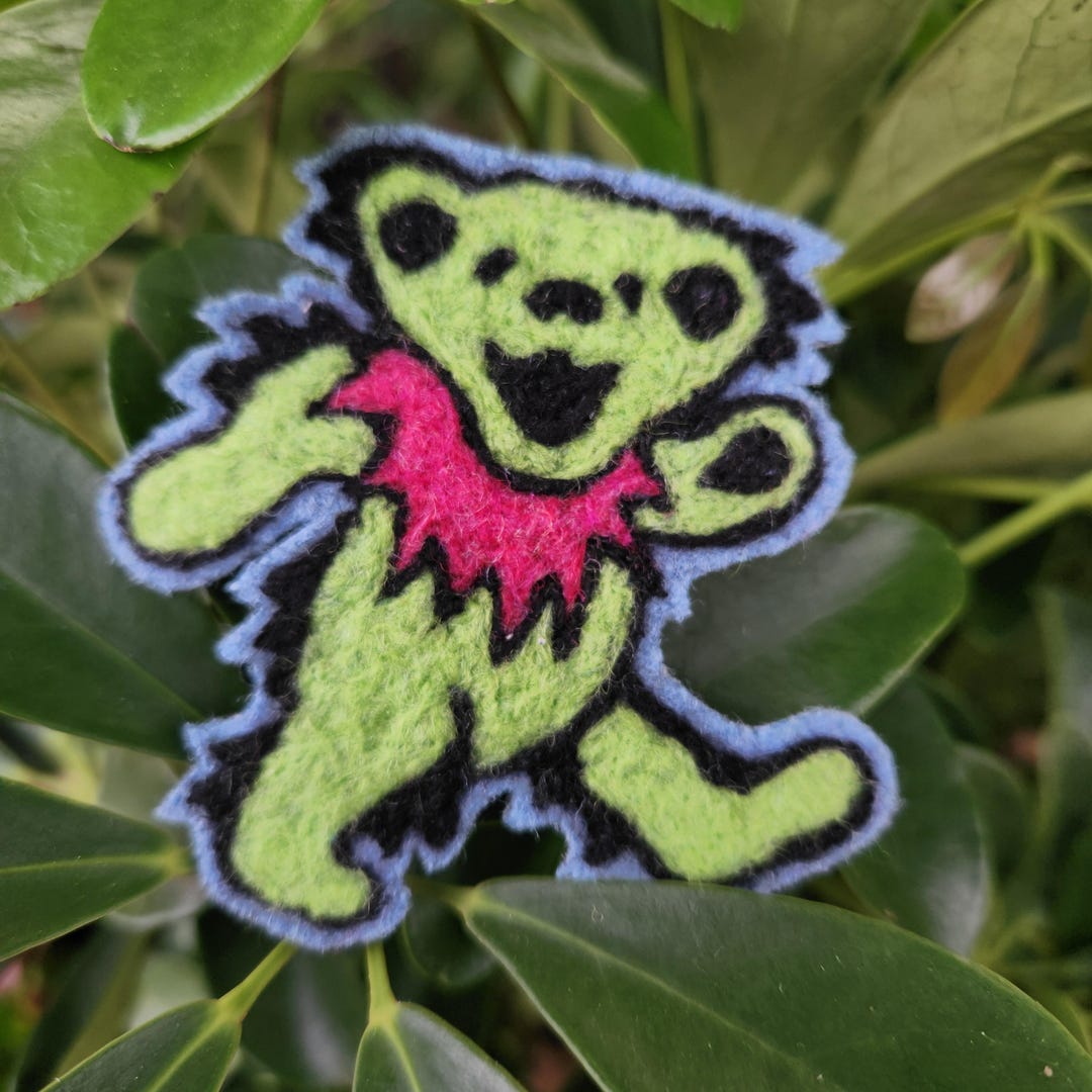Grateful Dead Dancing Bear Patch Green With Pink Scruff - Etsy