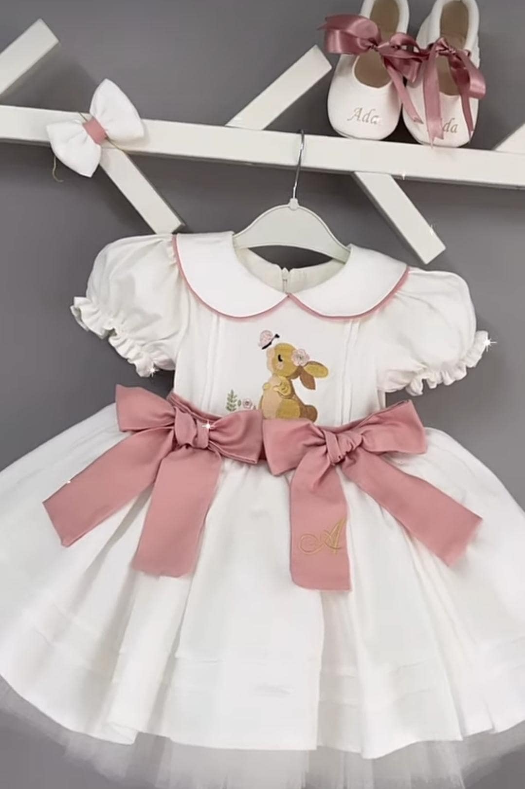 Personalized Toddler Easter Dress Pink Easter Dress Easter Bunny Pink ...