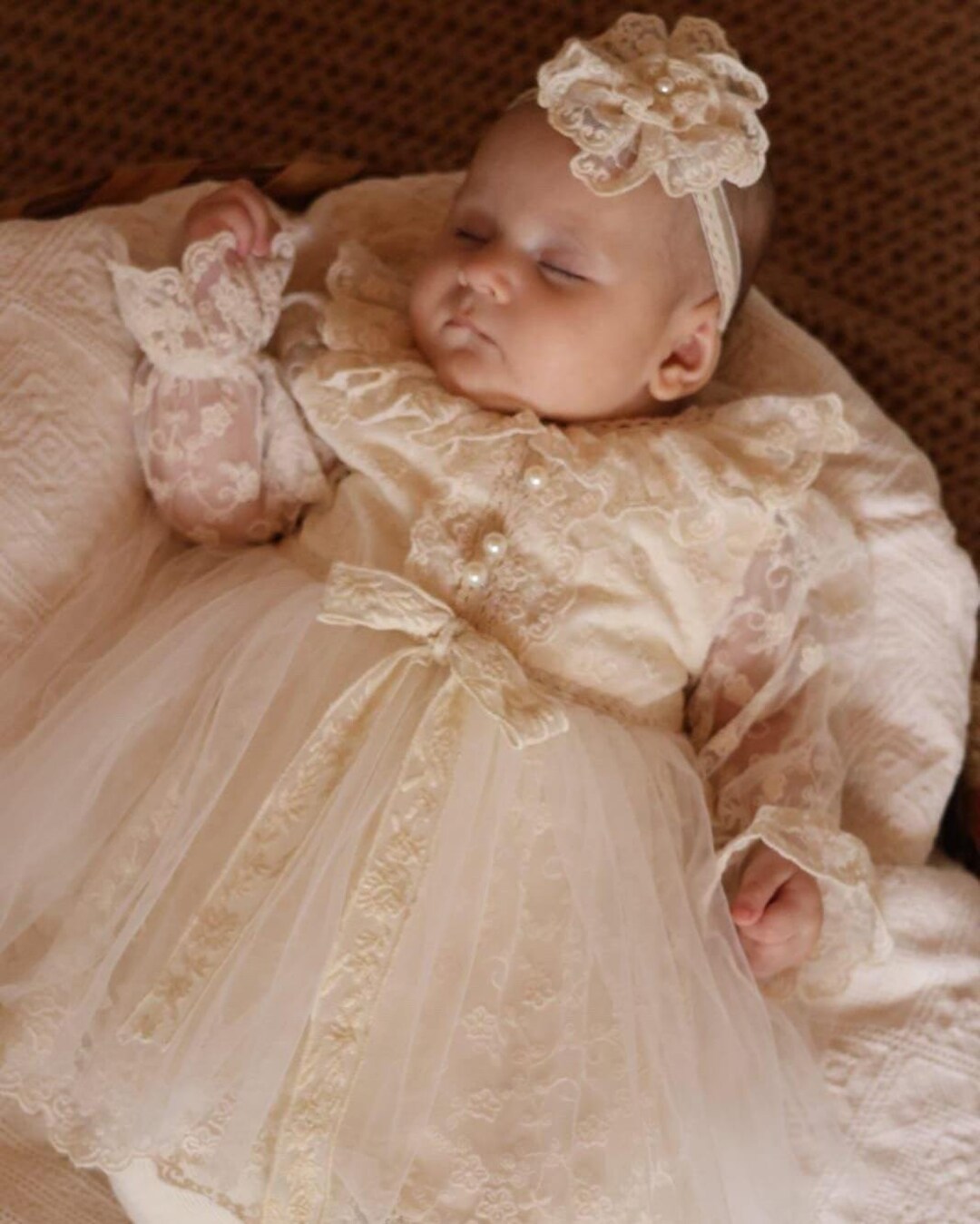 Custom Infant Baptism Dress Newborn Christening Set Toddler Christening ...