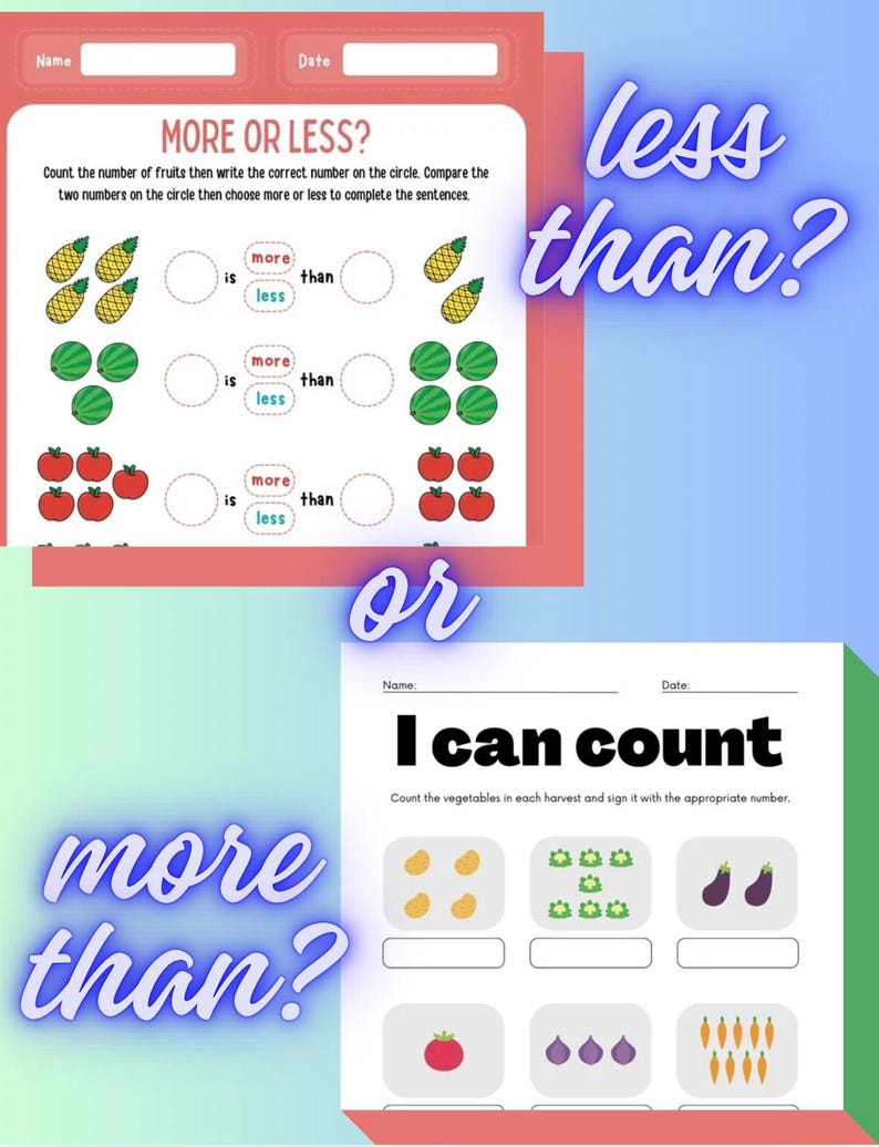 Children's Math Activity Worksheets - Etsy