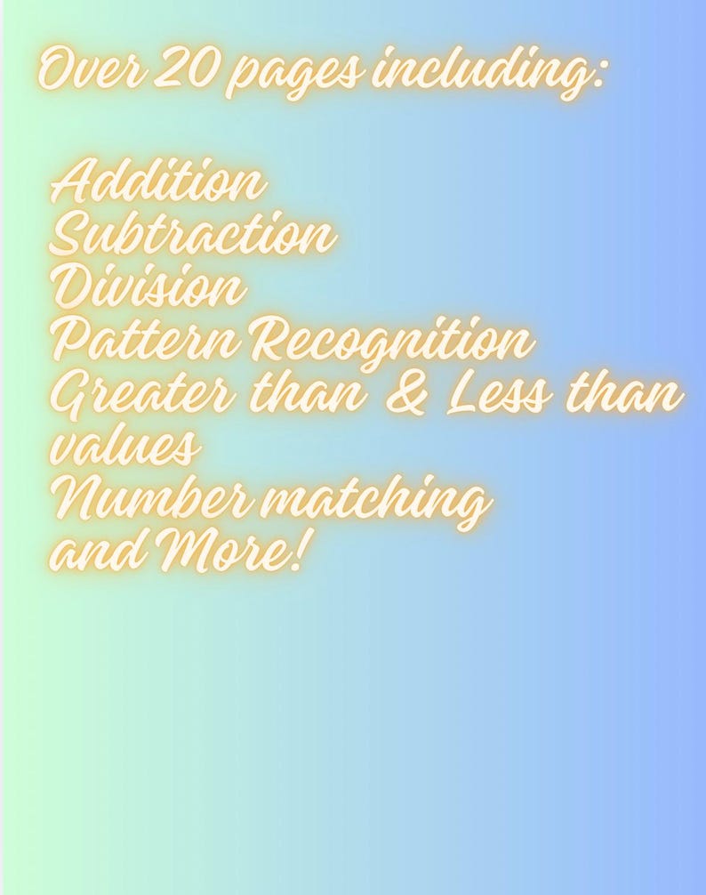 Children's Math Activity Worksheets - Etsy