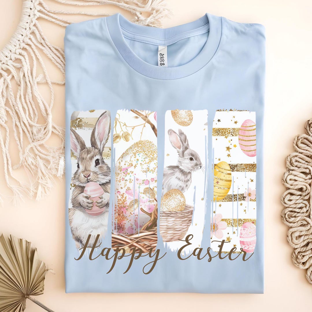 Kids Easter T-shirt, Girls Happy Easter Tee, Children's Bunny Shirt ...