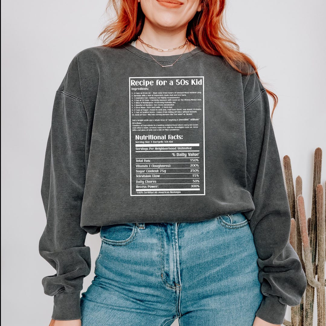 Retro 50s Nutritional Label and Recipe Tshirt for Mom Gift, Retro Gift ...