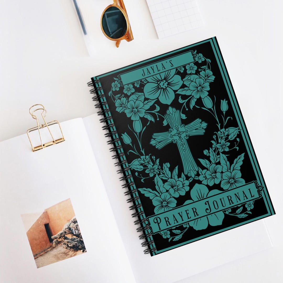 Personalized Prayer Journal - Floral Design, Spiritual Notebook ...