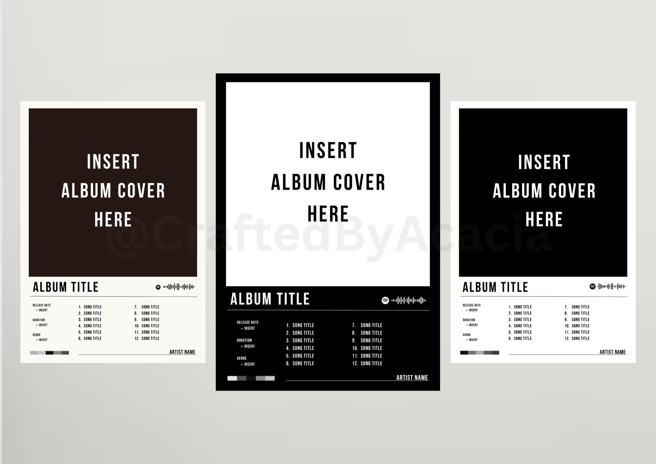 Custom Album Cover Posters | Printable PDF | Printed Posters | Minimal ...