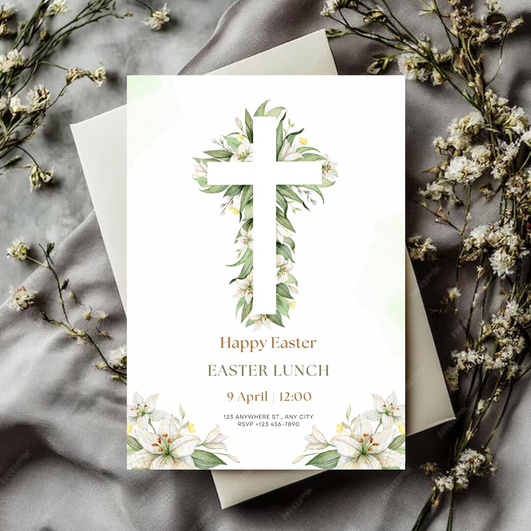 Easter Invitation, Easter Lunch Invitation, Potluck Invitation ...