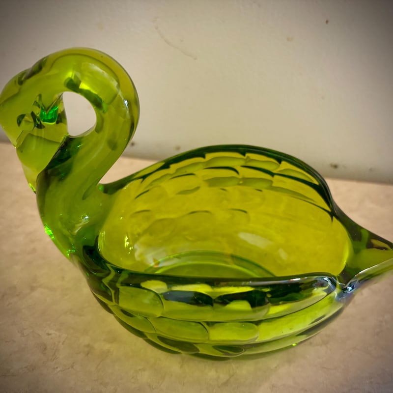 Green Glass Fish Dish - Etsy