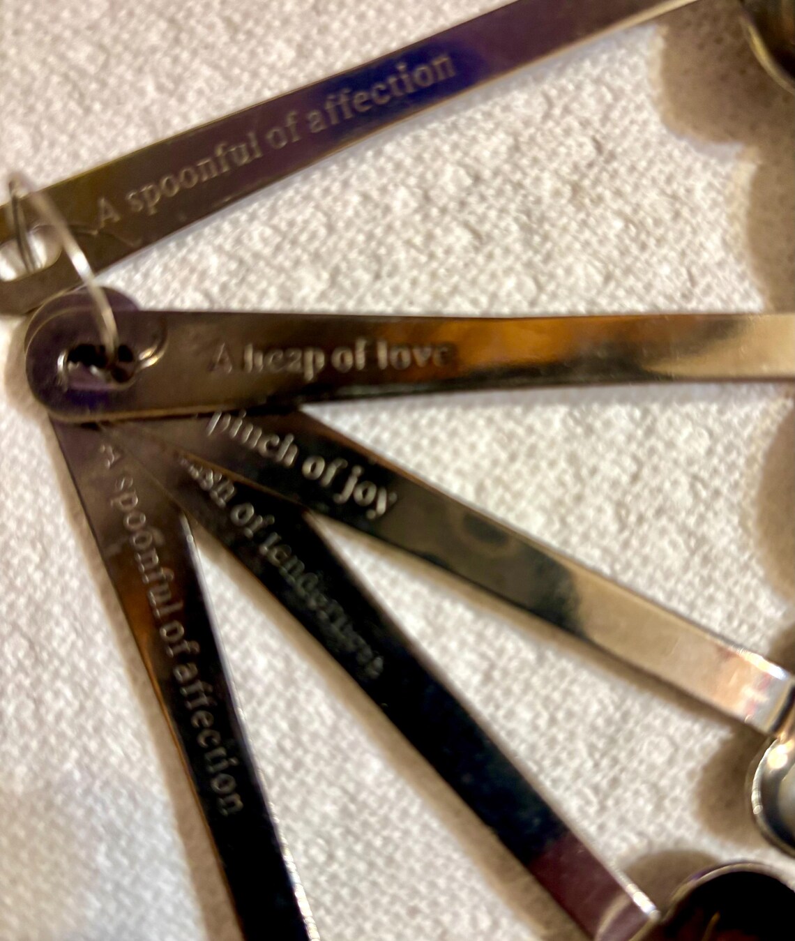 Vintage Heart Shaped Measuring Spoons With Loving/affectionate Sayings ...