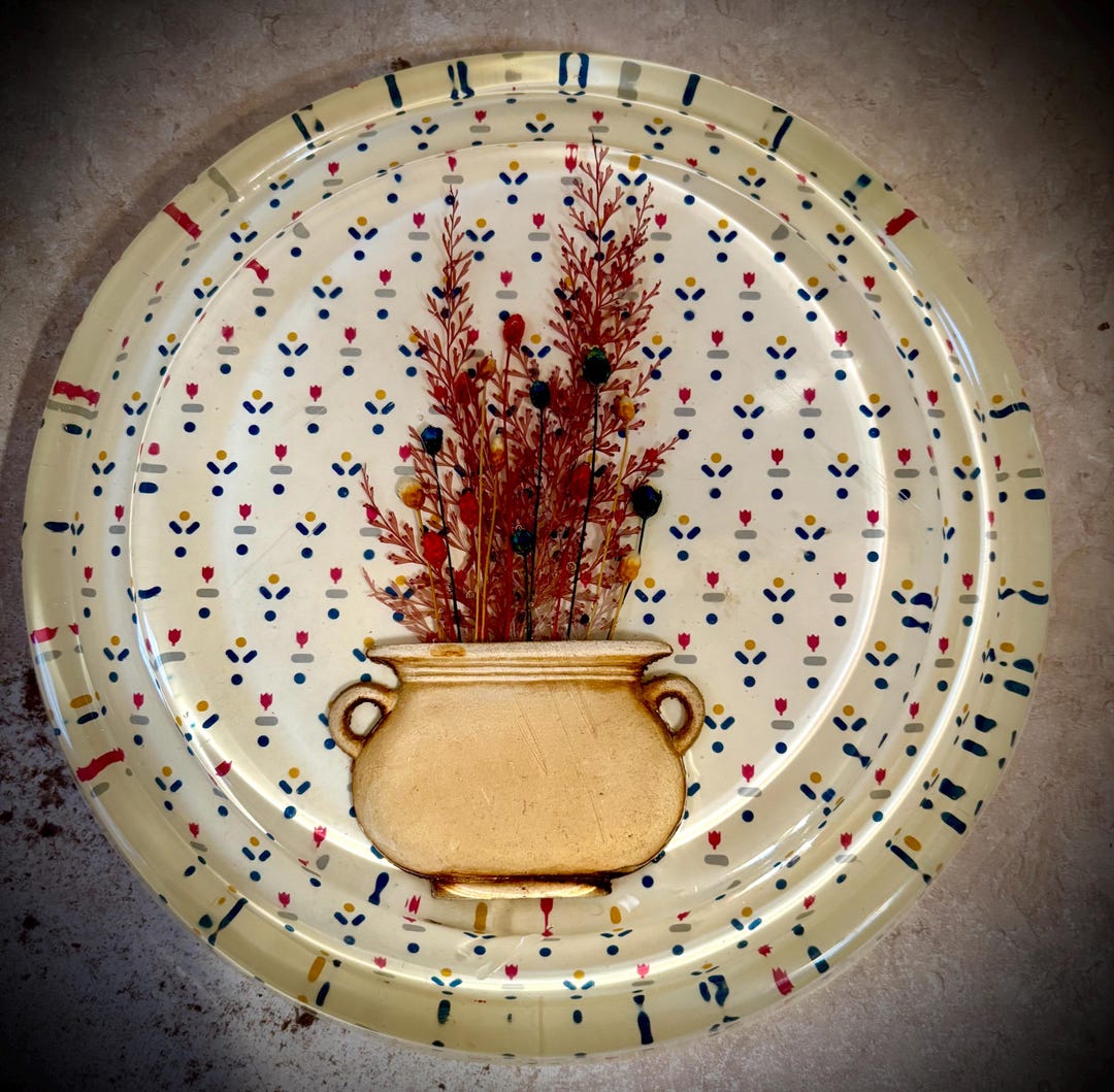 Vintage 1970’s Acrylic Trivet With Dried Flowers - Etsy
