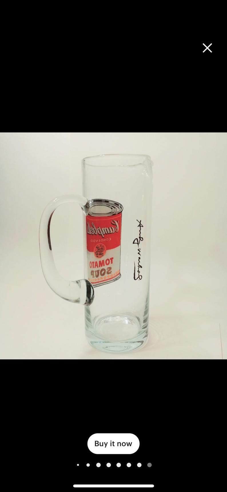 Andy Warhol Campbell Soup Glass Pitcher - Etsy