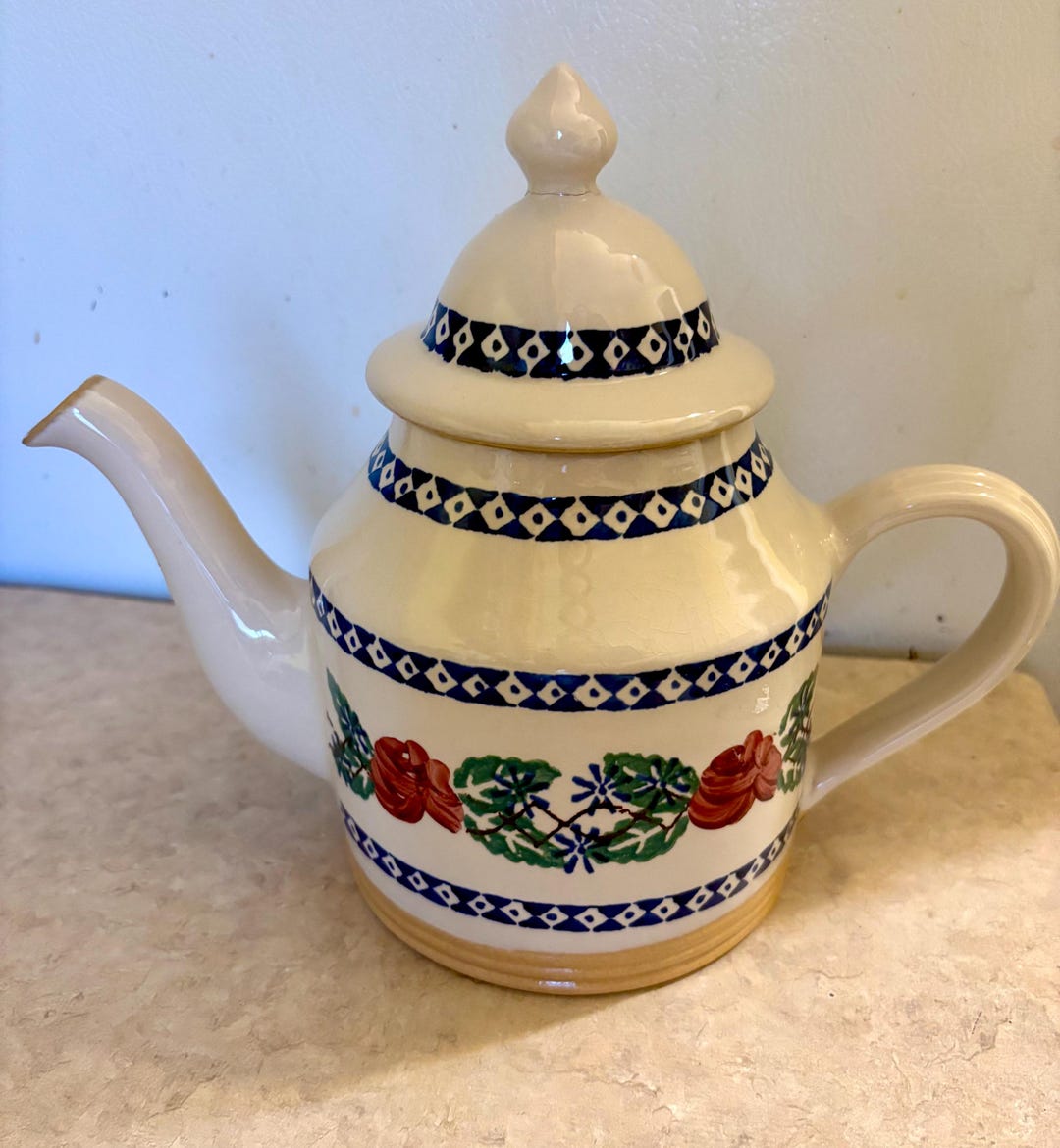 Nicholas Mosse Pottery Old Rose Pattern Teapot - Made in Ireland- - Etsy