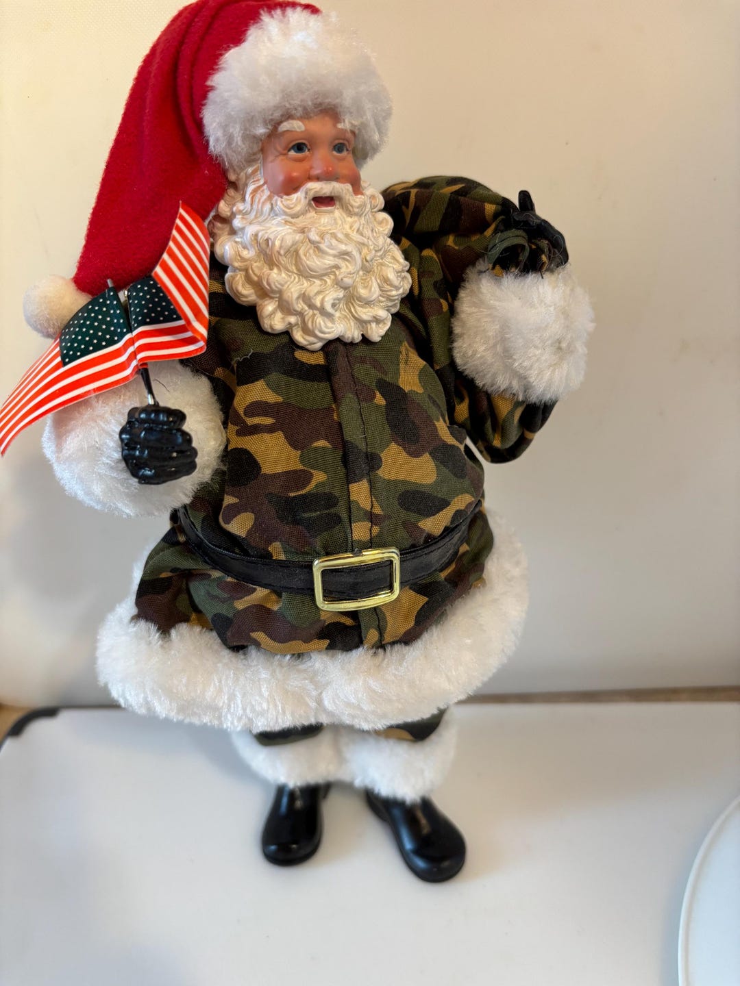 Santa Claus Camo Military Figure Patriotic American Flags Christmas ...
