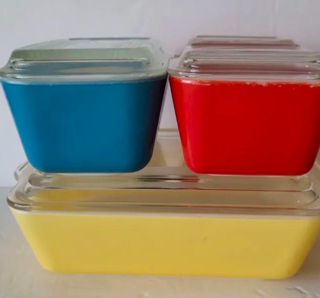 Pyrex Primary Refrigerator Boxes. Complete Set - Etsy
