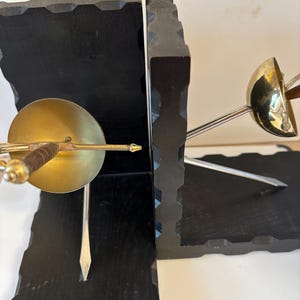 Vintage Sword Bookends 1960s Mid Century Modern / Black Wood /brass ...