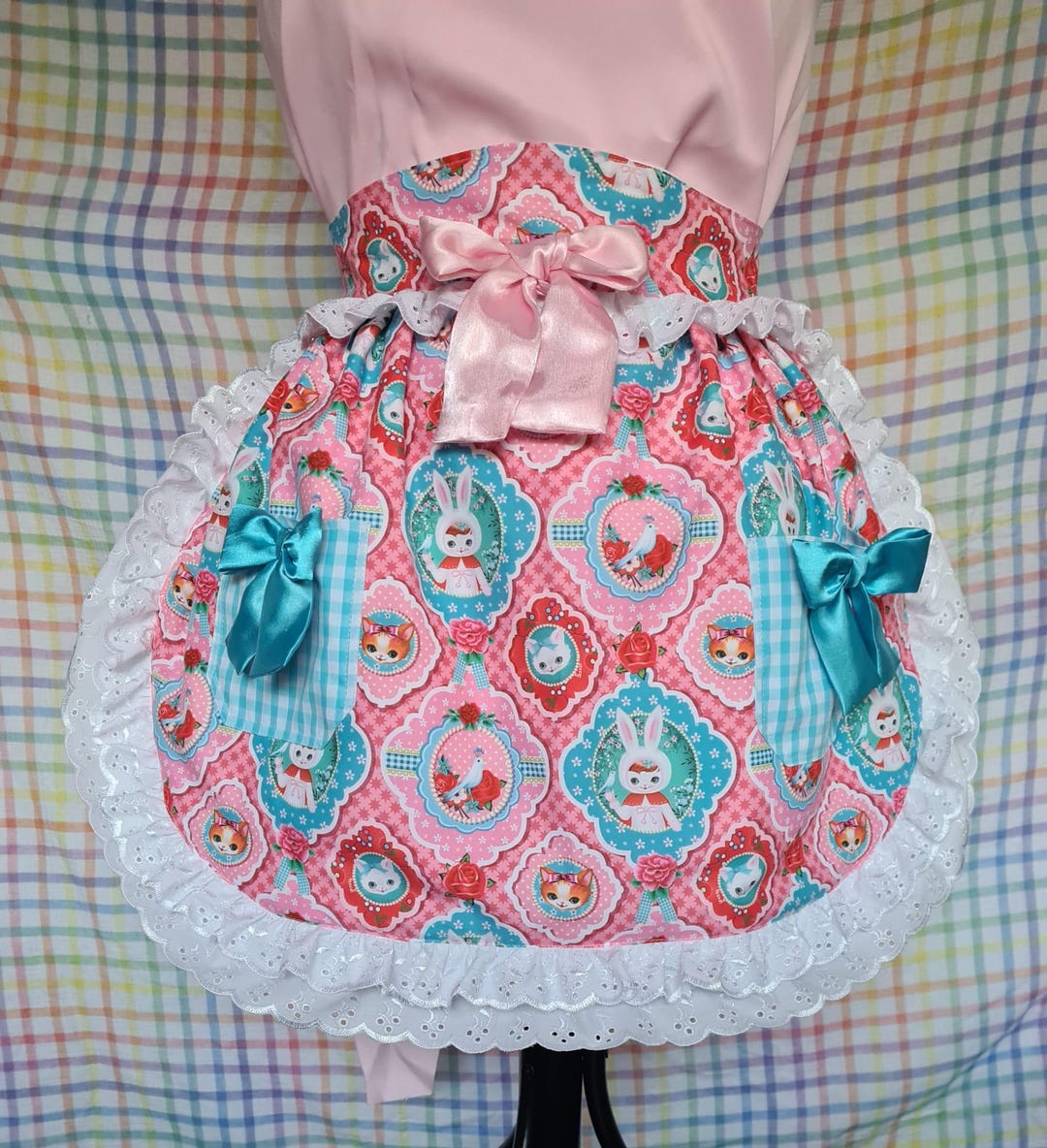 Cutie Pie Apron - Kitsch,retro,vintage Style Pinny, Super Cute Bunny ...