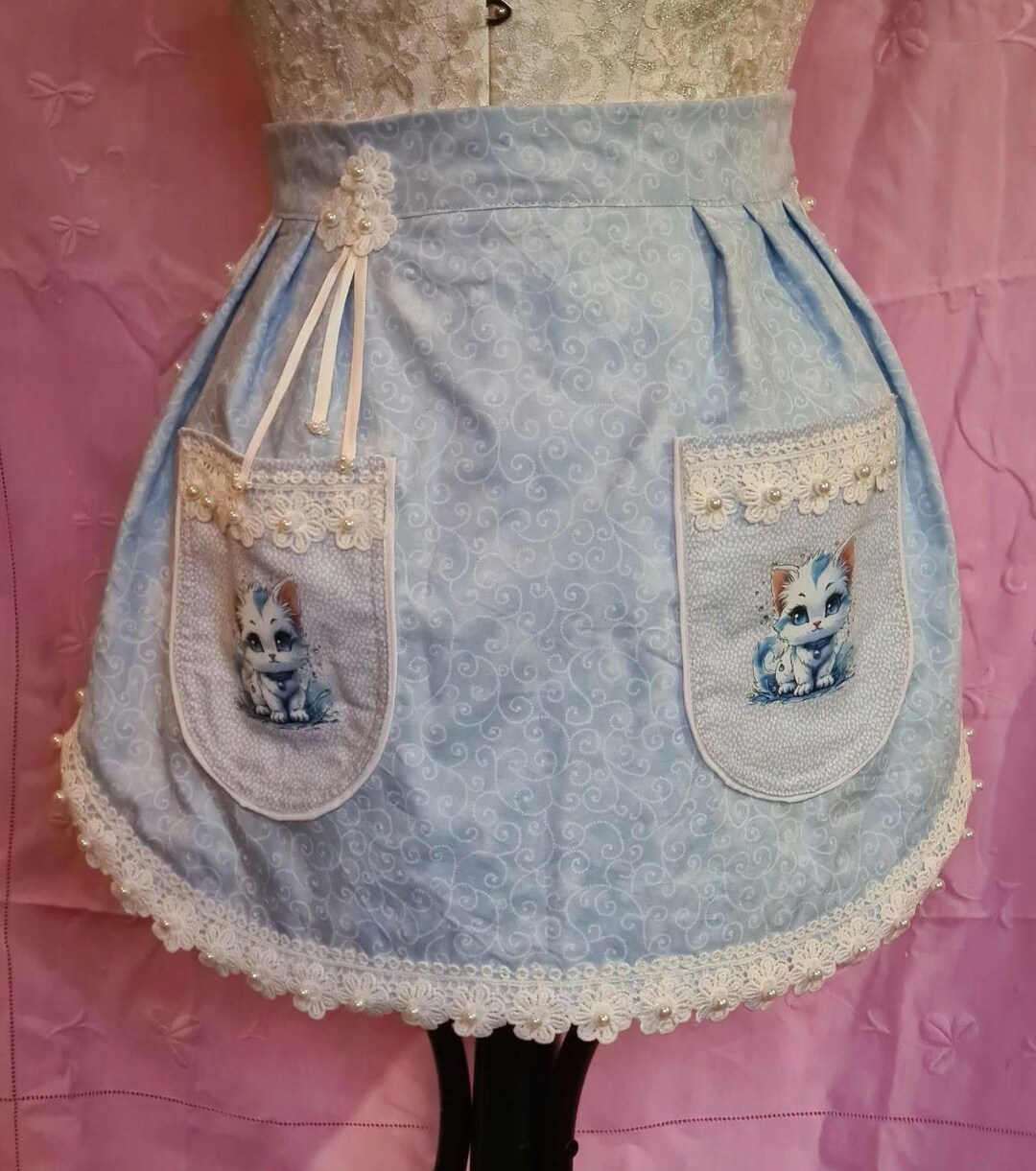 Mystic the Kitten Cute Apron Vintage Retro Cutecore Animal Pinny With ...