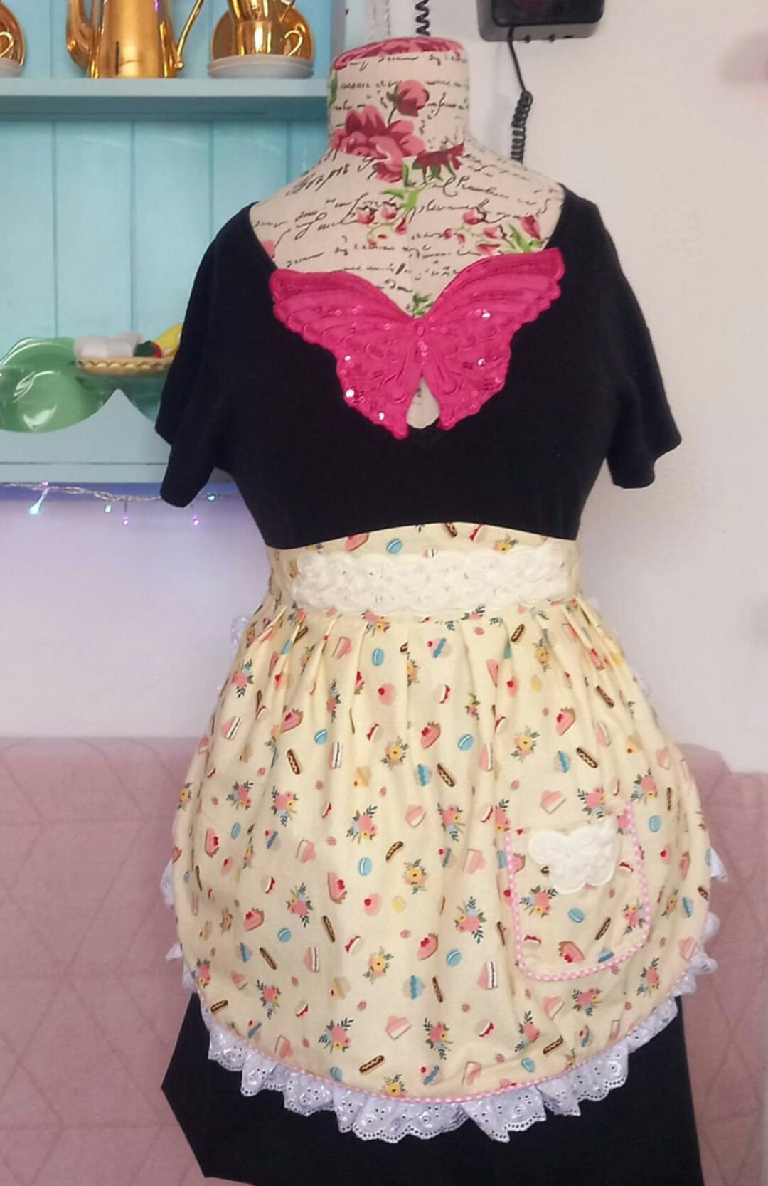 Sweet Treats Retro, Frilly Half Apron - Etsy UK