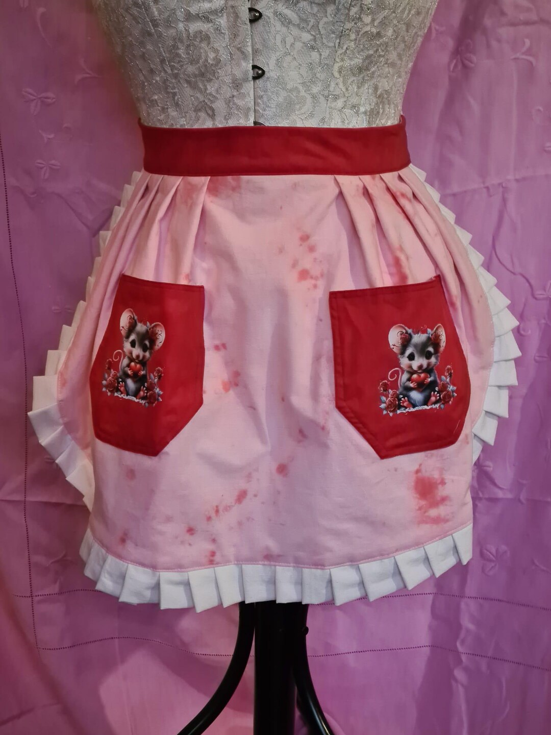 Mabel the Mouse Cute Love Heart Apron Cutecore Valentines Animal Pinny ...