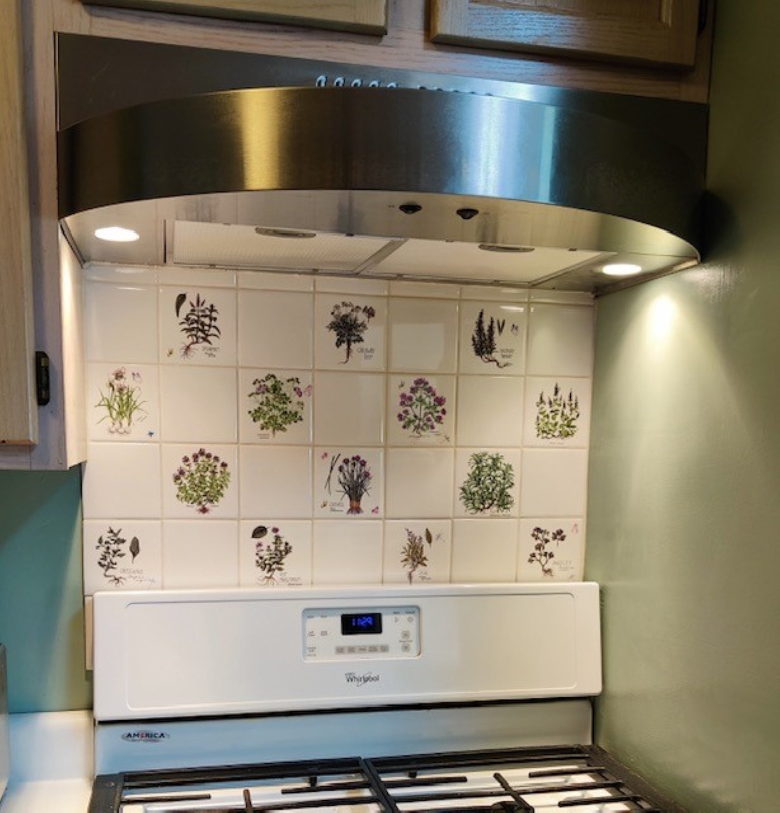 Botanical Green Herb Ceramic Tile 4 of 4.25" X 4.25" Parsley, Oregano ...