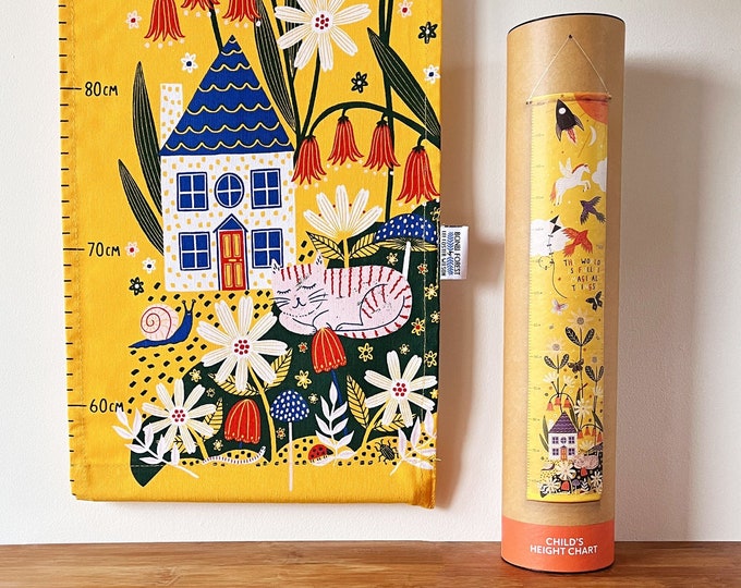 Children's Fabric Height Chart the World is Full of Magical Things ...