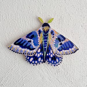 Wooden Moth Wall Decoration, Maximalist Home Decor, Insect Ornament ...