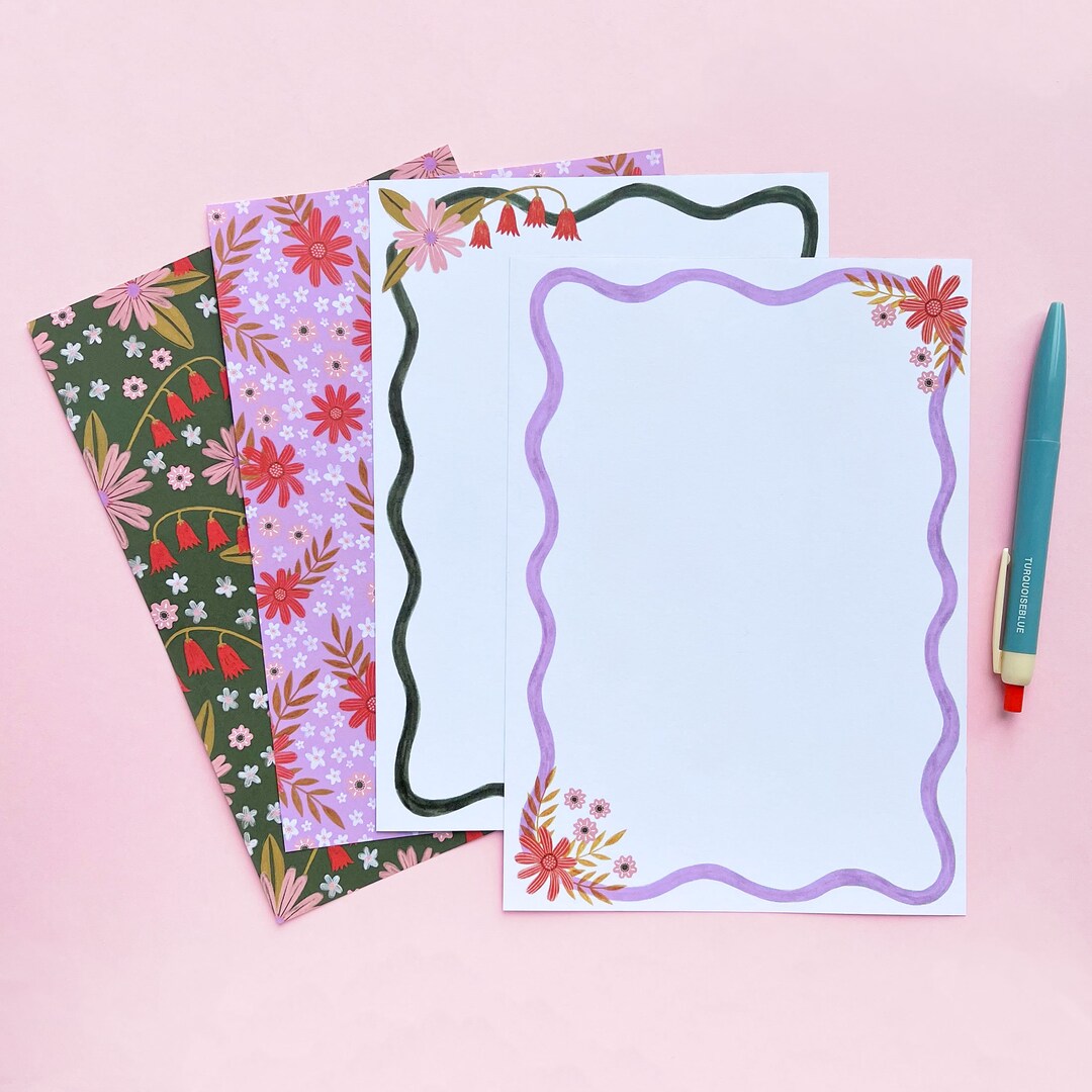 18 Piece Letter Writing Set - Garden Florals, Nature Theme Writing ...