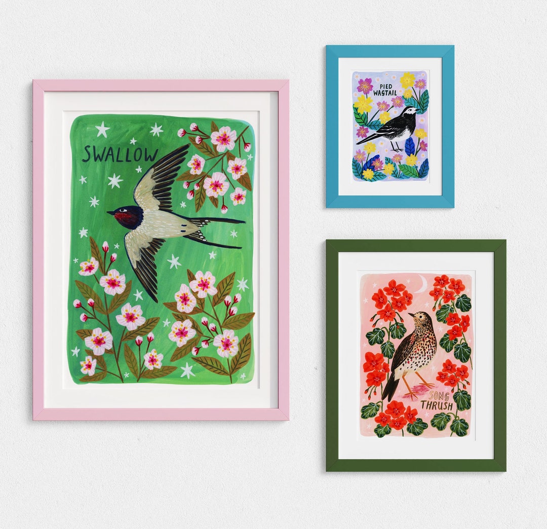 Art Poster Bundle 12 Designs to Choose From, British Garden Birds, Set ...