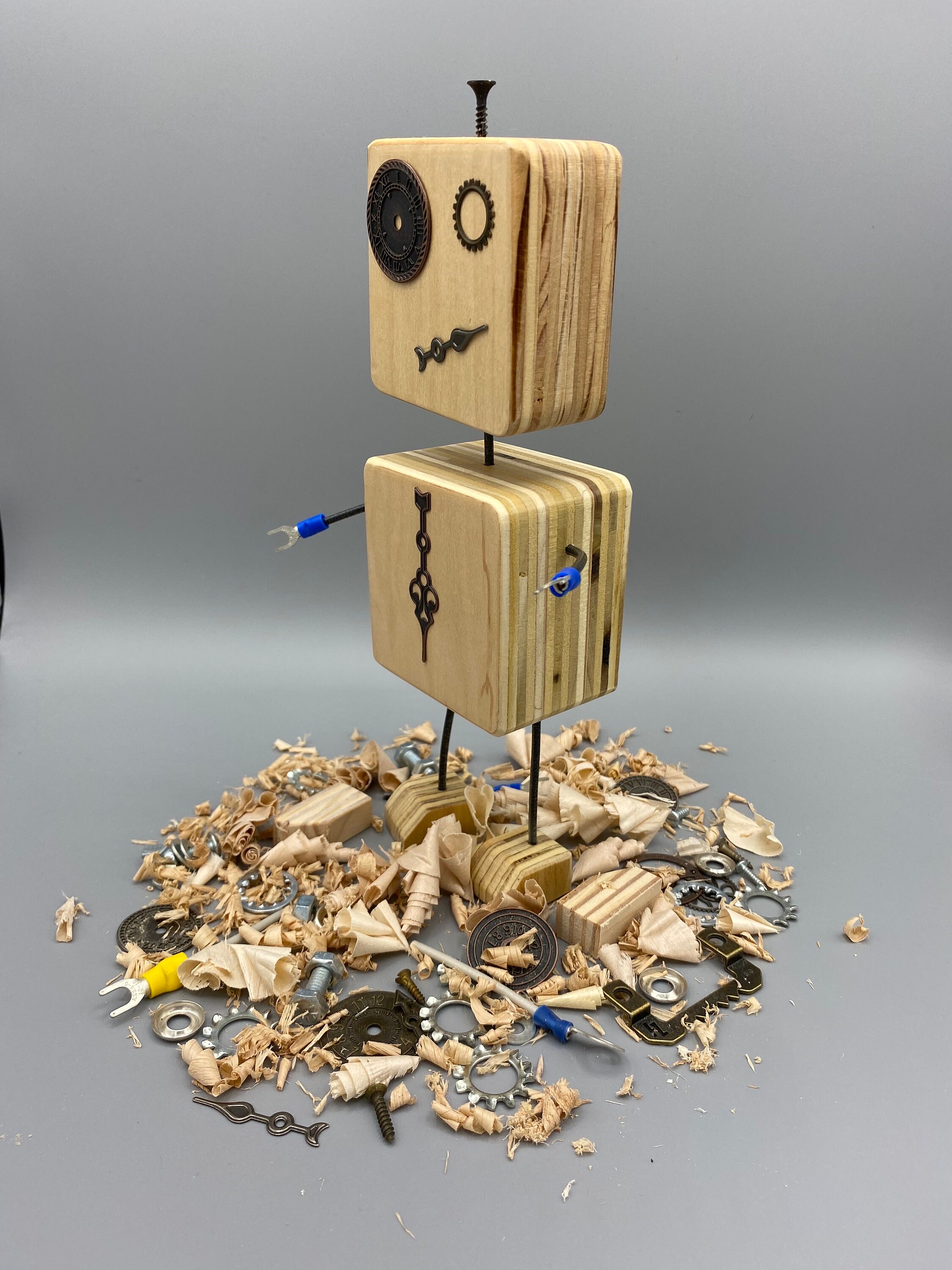 Handmade Wood Robot, Robot, Wood Robot, Whimsical Robot - Etsy