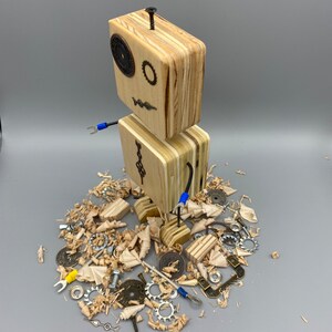 Handmade Wood Robot, Robot, Wood Robot, Whimsical Robot - Etsy