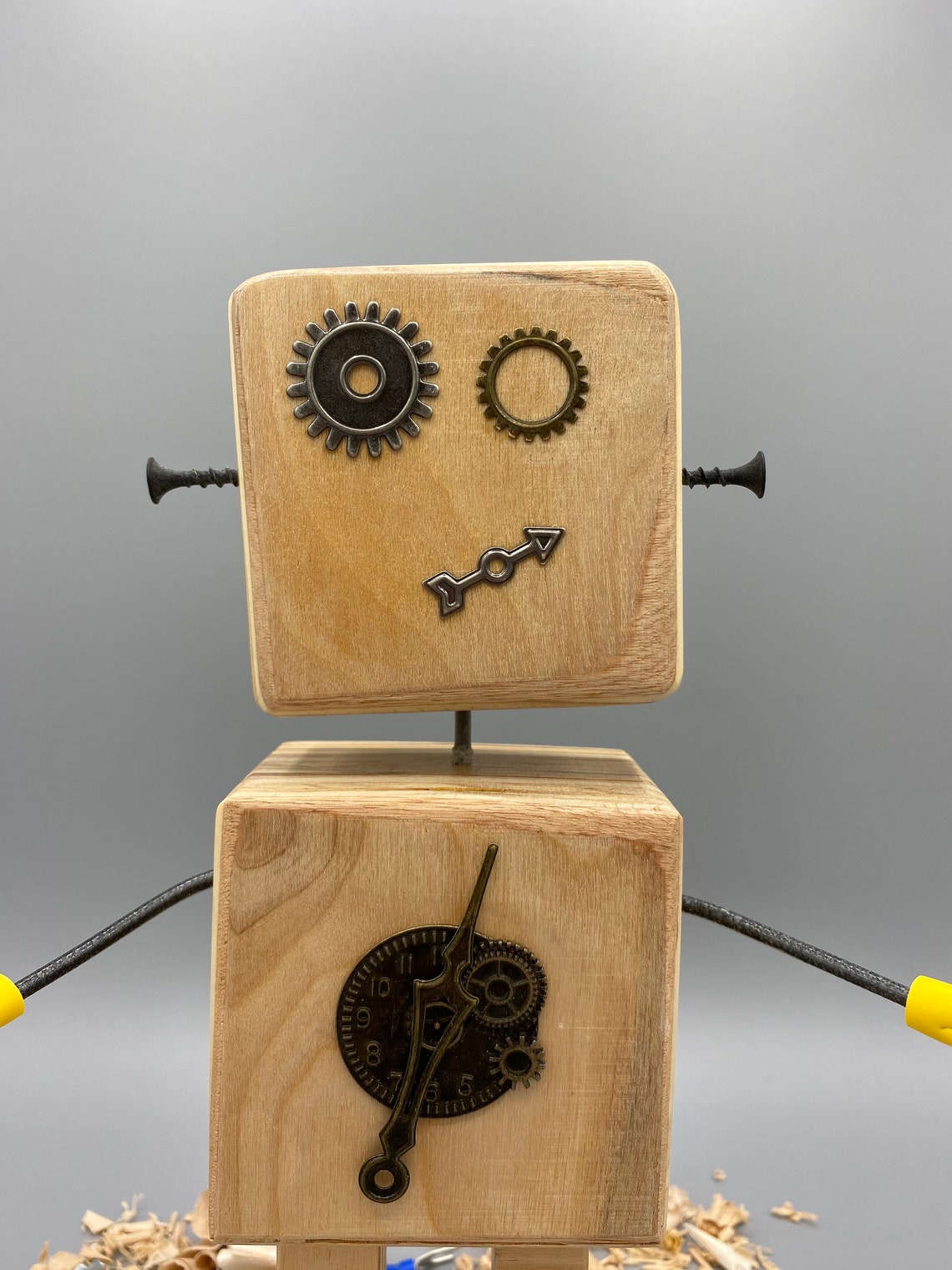 Handmade Wood Robot, Robot, Wood Robot, Whimsical Robot, Scrap Wood ...