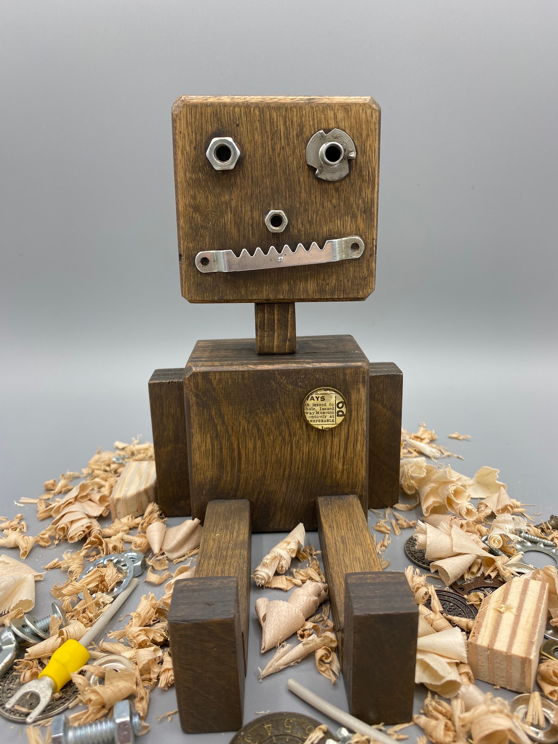 Handmade Wood Robot, Robot, Wood Robot, Whimsical Robot - Etsy