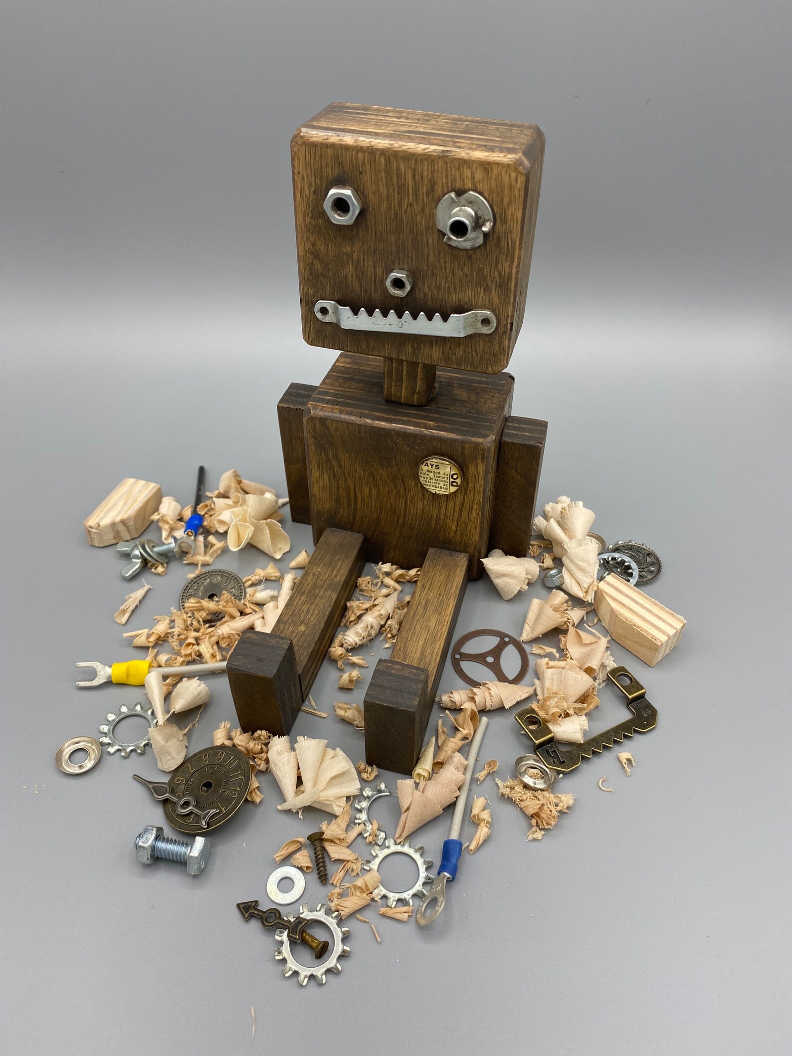 Handmade Wood Robot, Robot, Wood Robot, Whimsical Robot - Etsy