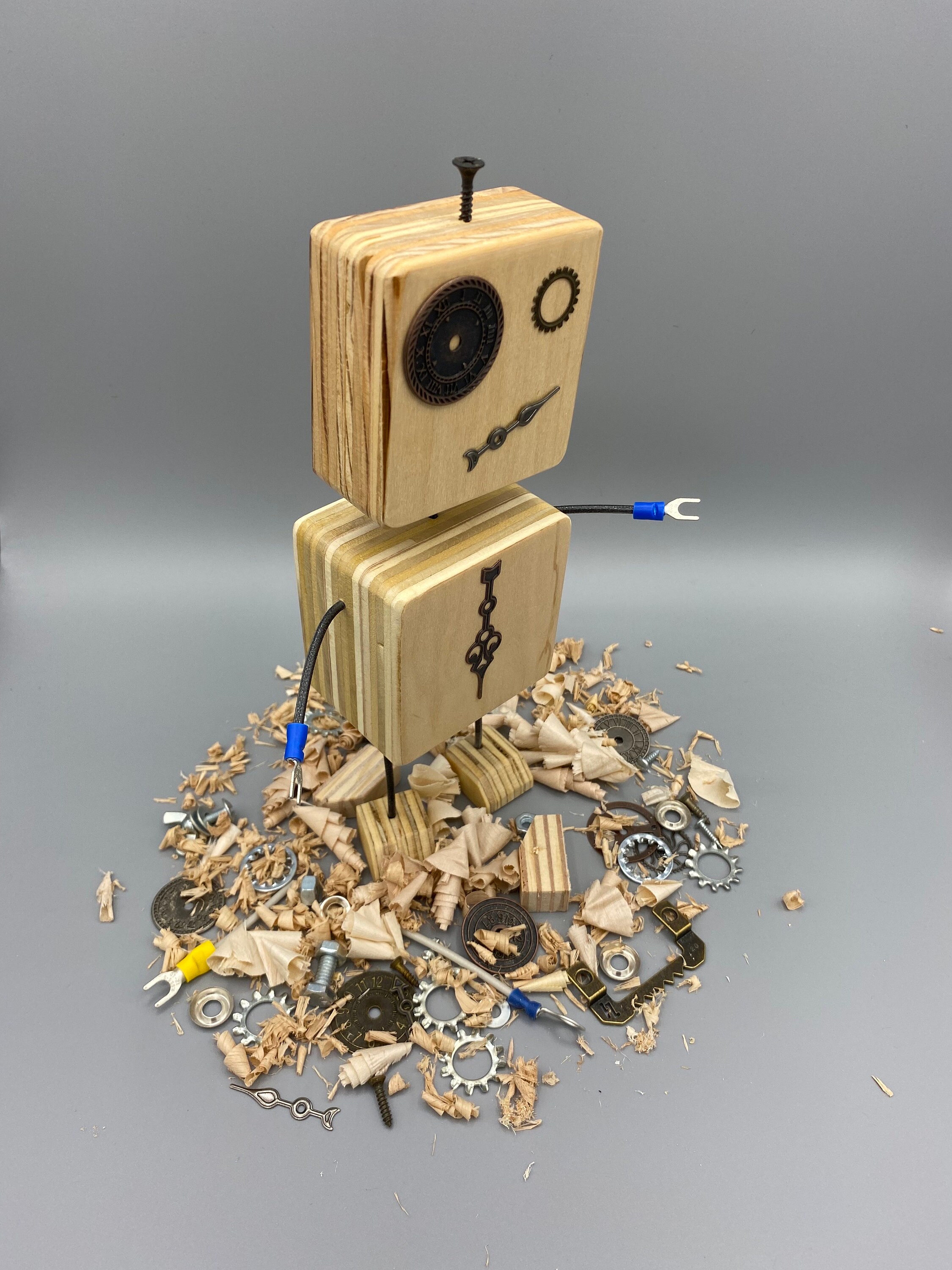 Handmade Wood Robot, Robot, Wood Robot, Whimsical Robot - Etsy