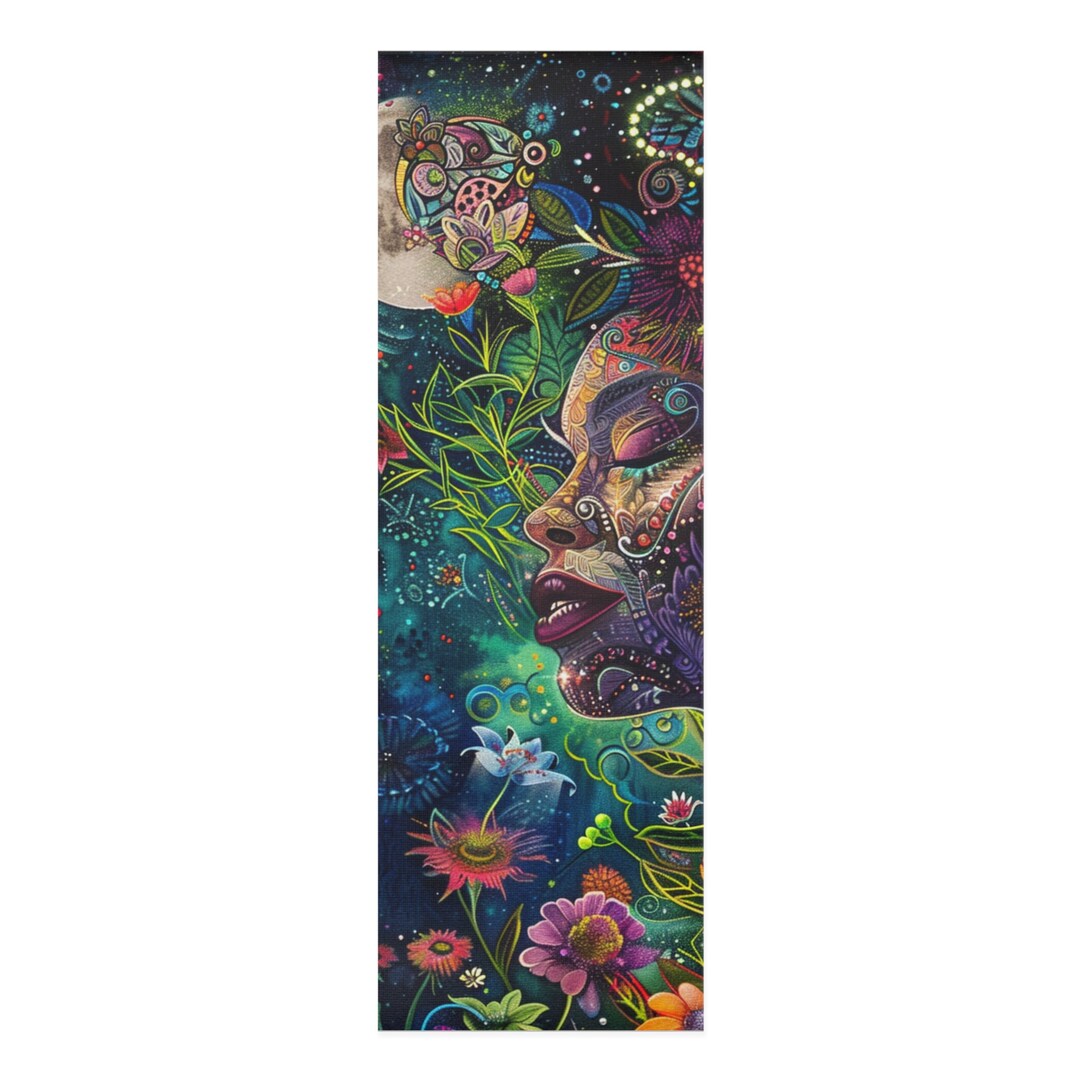 Foam Yoga Mat, Colorful Psychedelic Dream Skull Design, Vibrant Floral ...