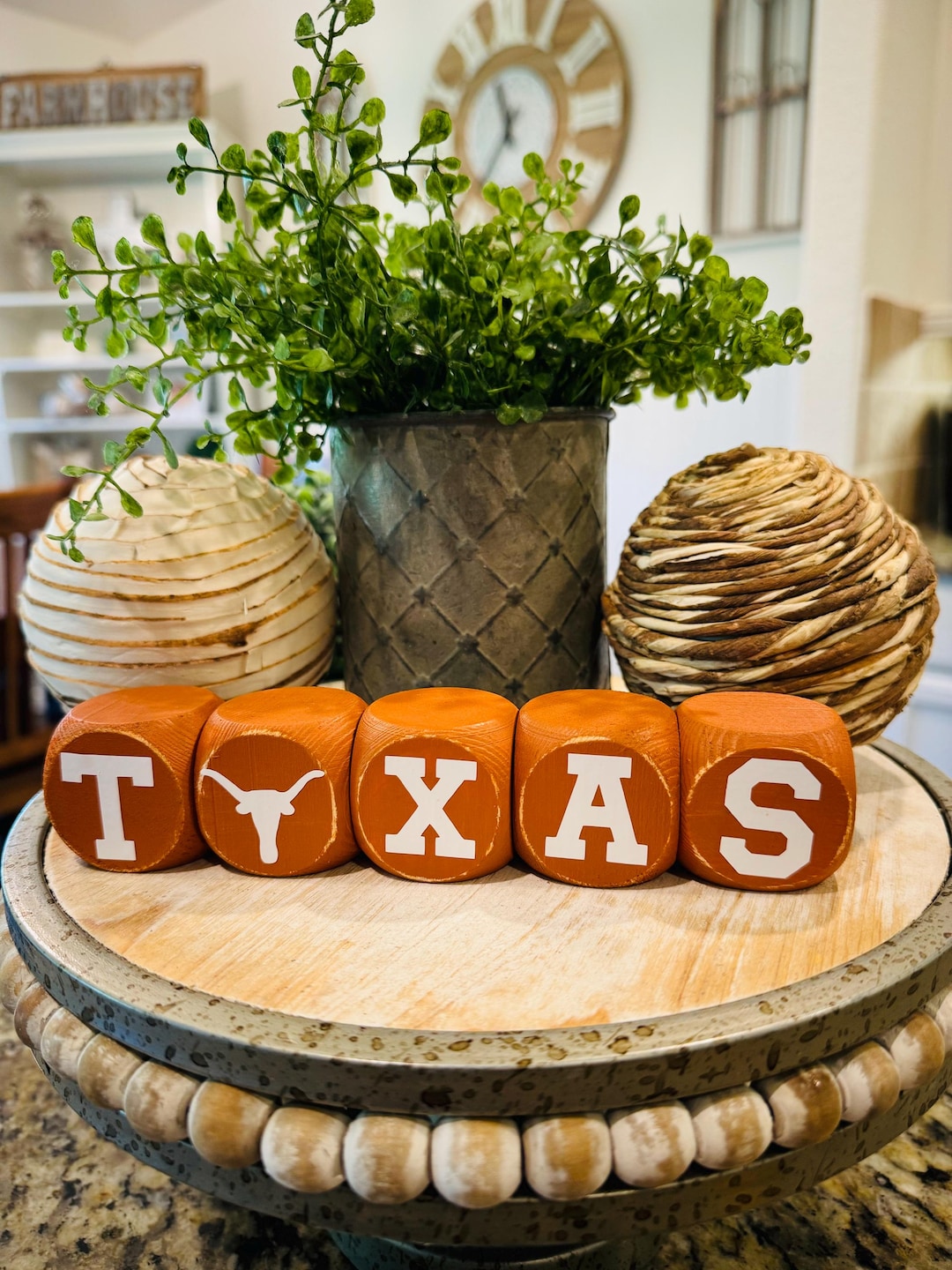TEXAS LONGHORNS ~ Set of 5 Mini Wooden Word Blocks, Longhorn Gift ...