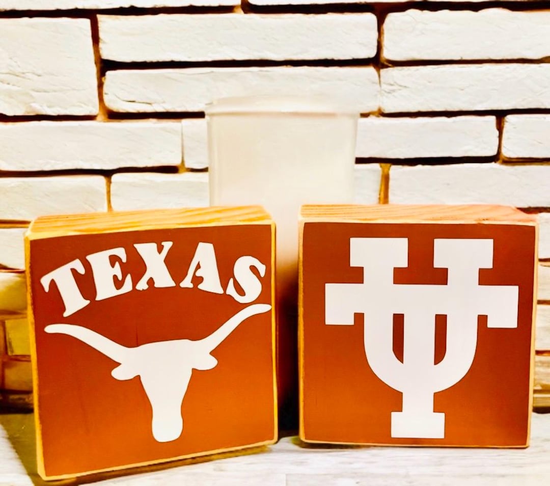 Texas Longhorns ~ Wooden Word Block, Longhorn Gift, Longhorn Desk ...