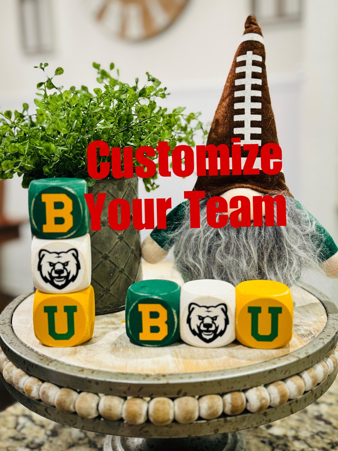 Custom Wooden Word Blocks, Desk & Home Decor, Sport Gift, Football Fan ...