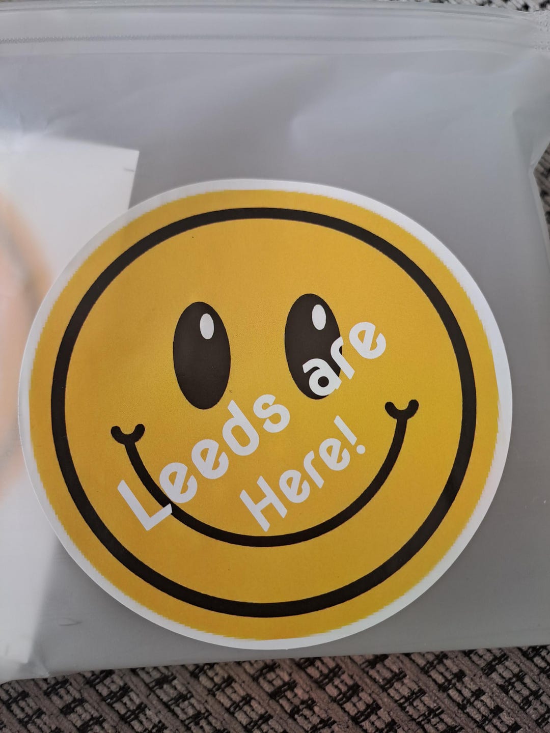 Extra Large Smiley Leeds United Stickers Circle X10 -- Based on LUFC ...