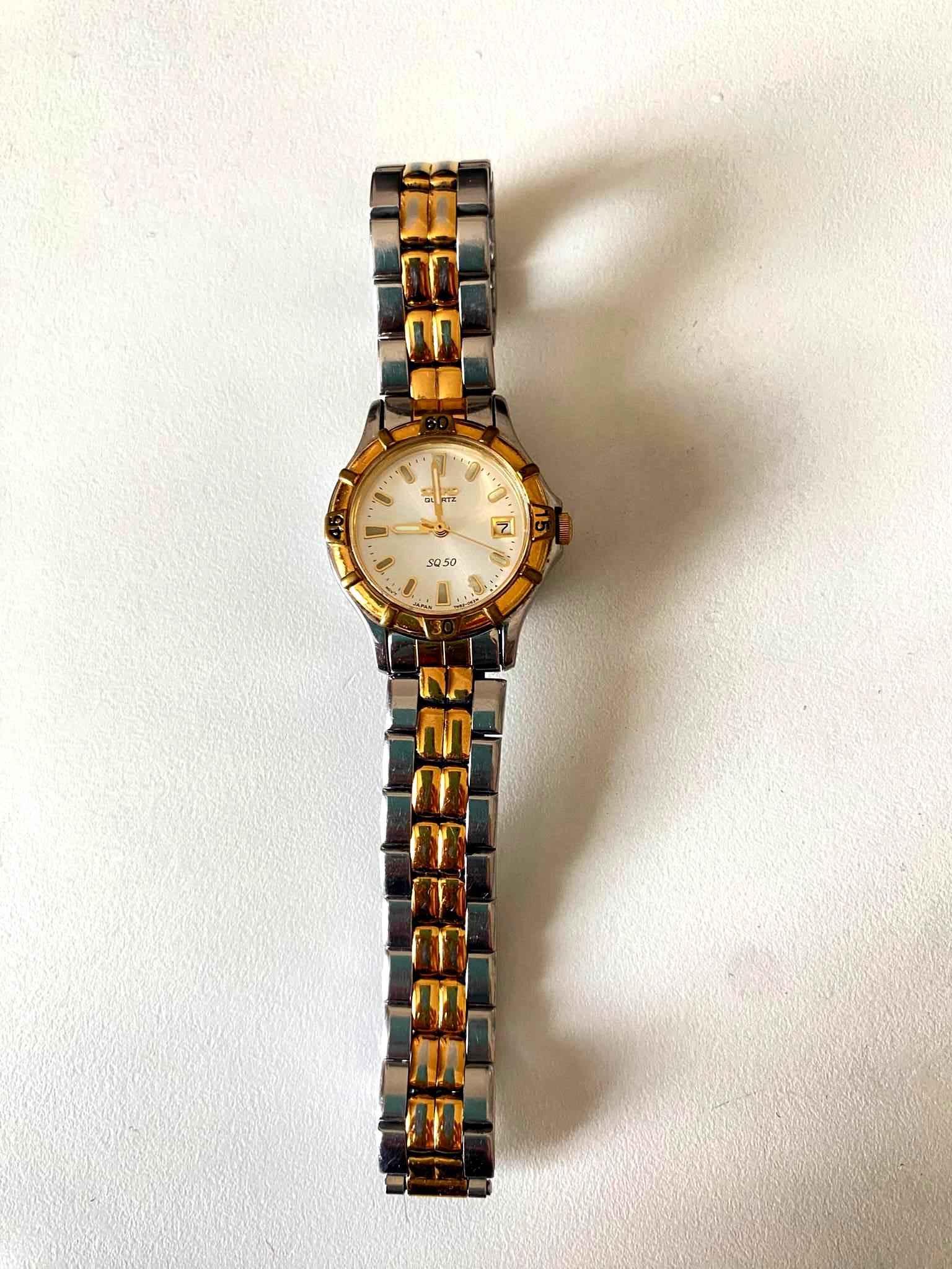 Seiko Sports 50 Quartz Women’s Wrist Watch 7N82-0261 Working - Etsy